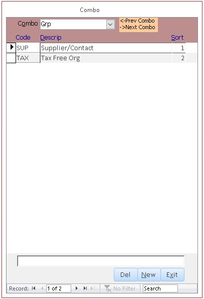 Access Small Business Software - Setup Form