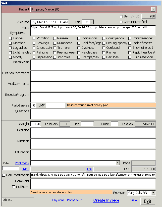 Microsoft Access Medical Clinic Patient Form